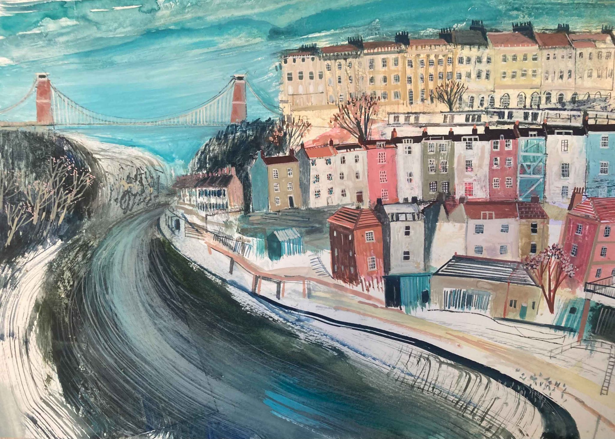 Jane Askey Paintings - Clifton Suspension Bridge, Early Spring Walk ...